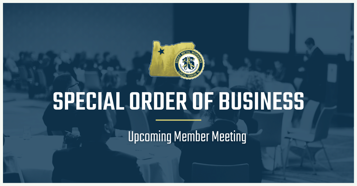 Special Order of Business - Springfield | SMART Local 16